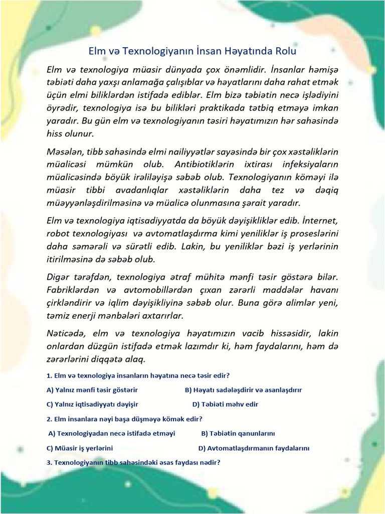 Oxuyub Anlama M. Fidan Sinif 3 | PDF