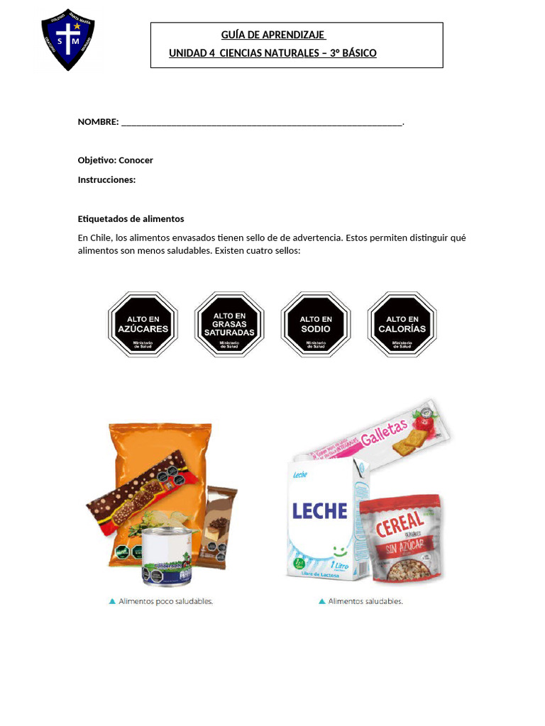Guía De Aprendizaje Alimentos Y Salud Pdf Alimentos Nutrición