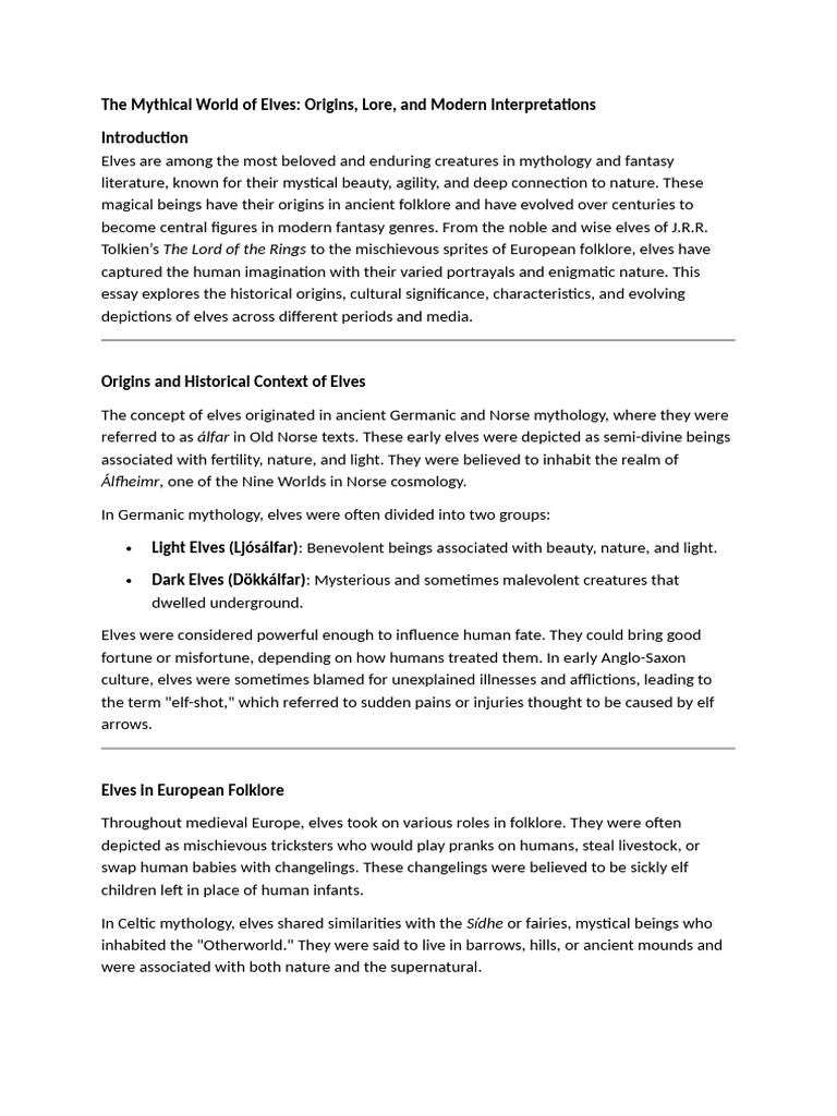 The Mythical World of Elves | PDF | Elves | Fantasy