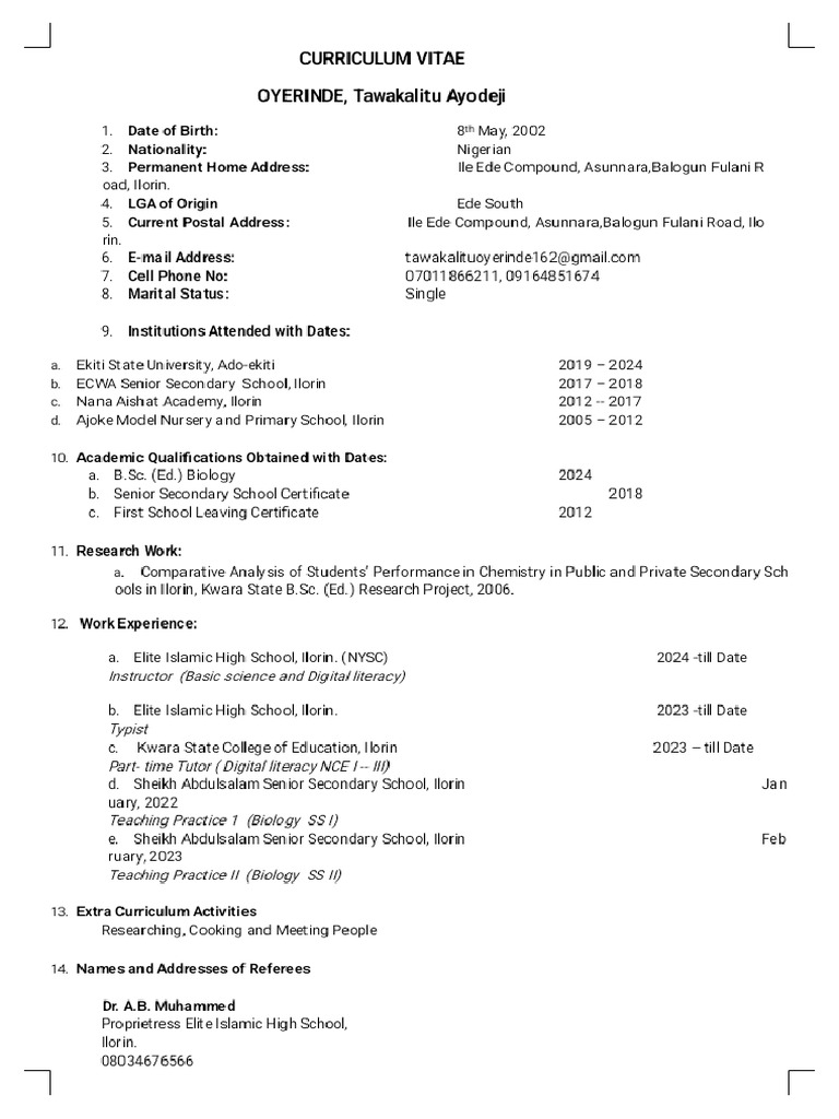 CURRICULUM VITAE - 065104 - Phoenix | PDF