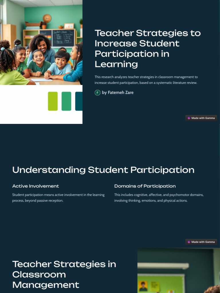 Teacher Strategies To Increase Student Participation in Learning | PDF ...