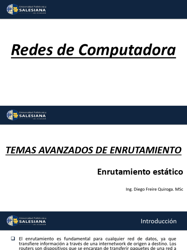 Capítulo # 3 - Enrutamiento Estático | PDF | Enrutador (Computación) | Protocolos de internet