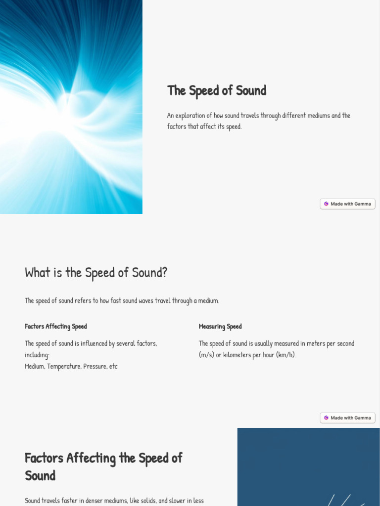 Speed of Sound in Different Mediums | PDF