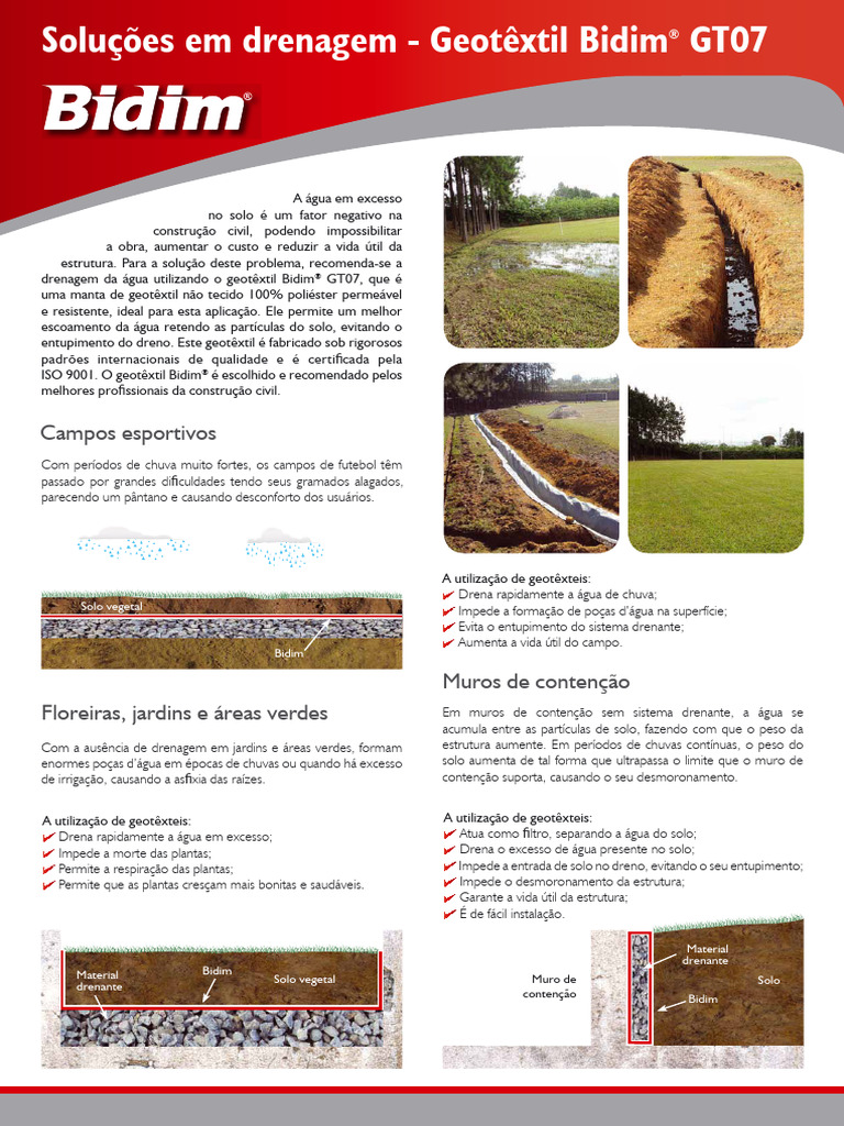 Ficha Técnica - Bidim GT | PDF | Solo | Chuva