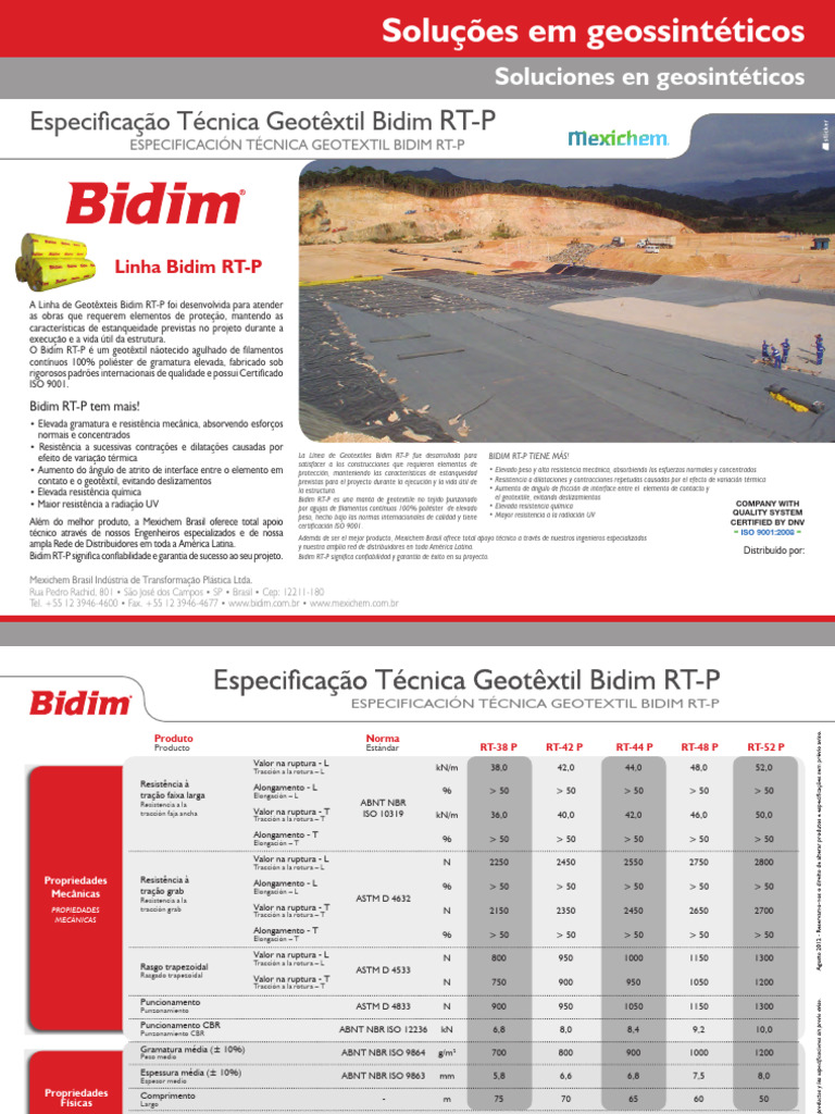 Ficha Técnica - Bidim RT-P | PDF
