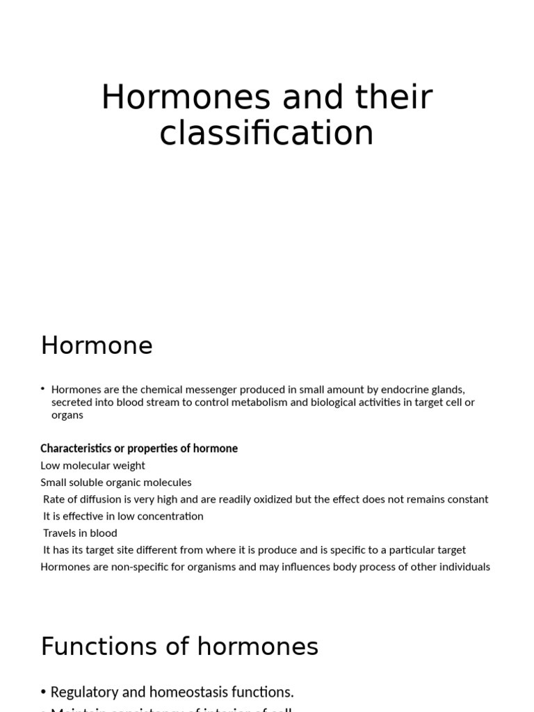 Hormone Classification Overview | PDF