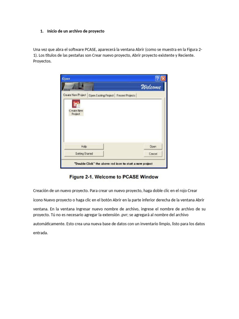 Guía para Iniciar Proyecto en PCASE | PDF