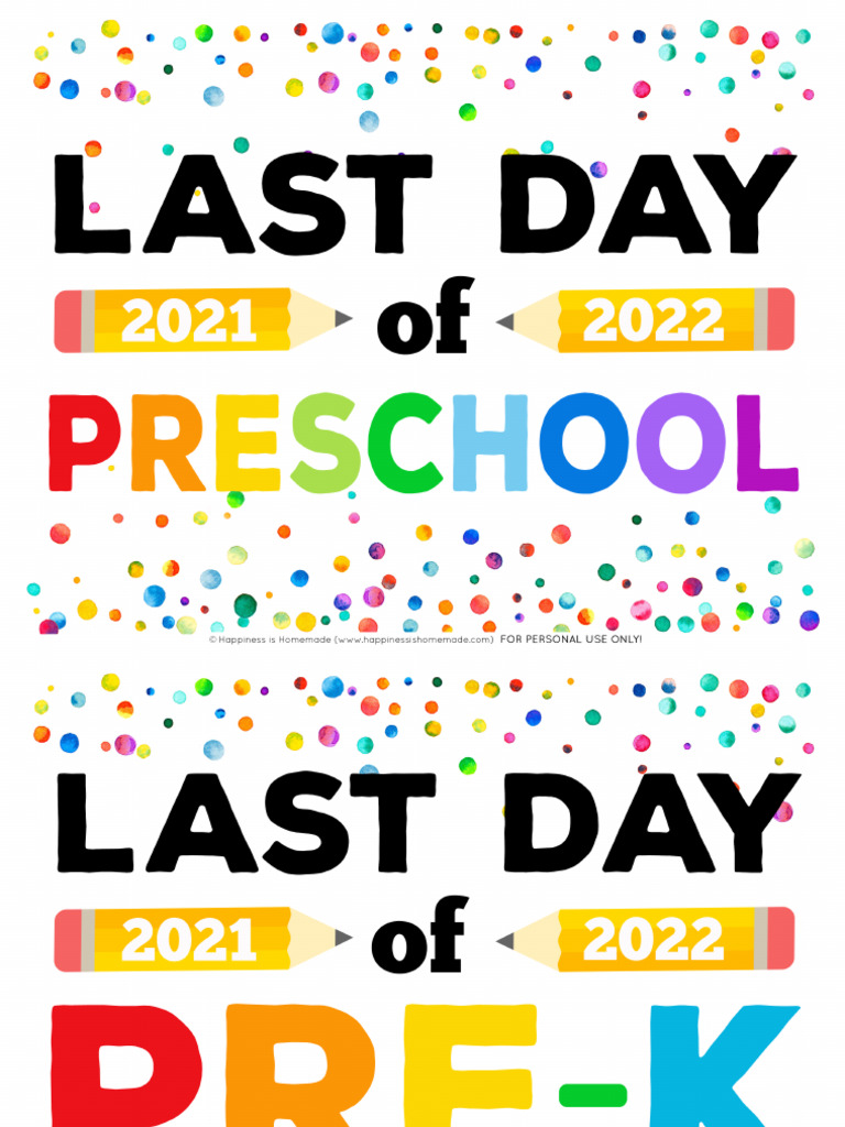 HIH Last Day of School Signs 21 22 | PDF