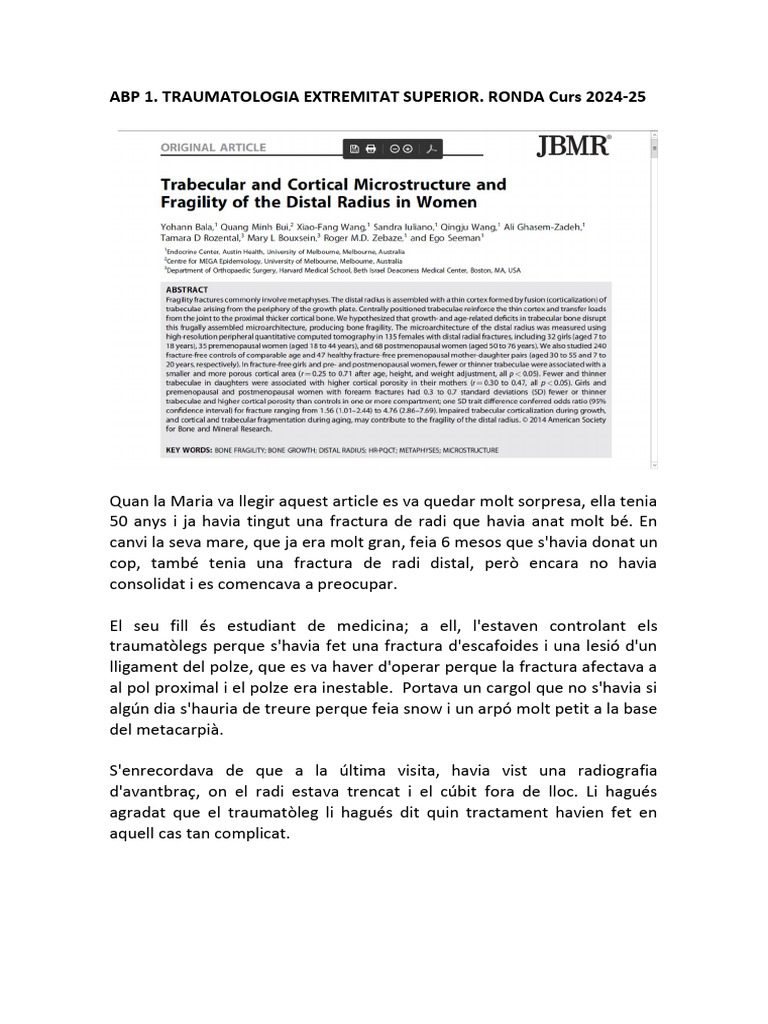 ABP 1. Traumatologia EESS | PDF