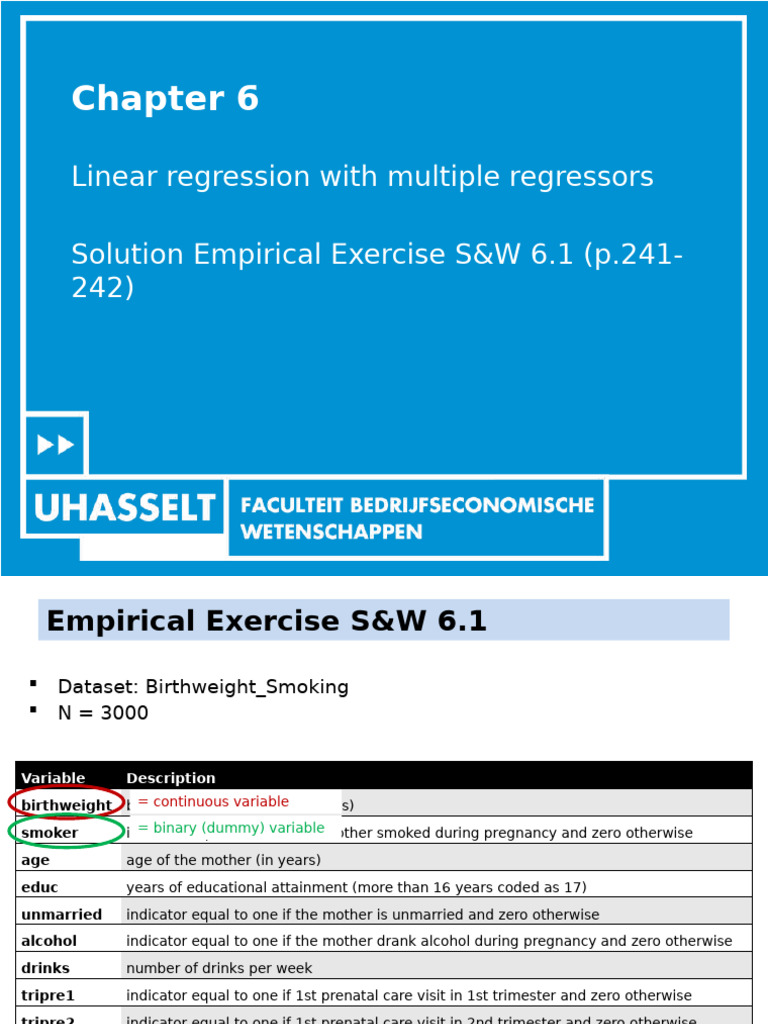 Emp Ex Chapter 6 Solution | PDF | Linear Regression | Dependent And Independent Variables