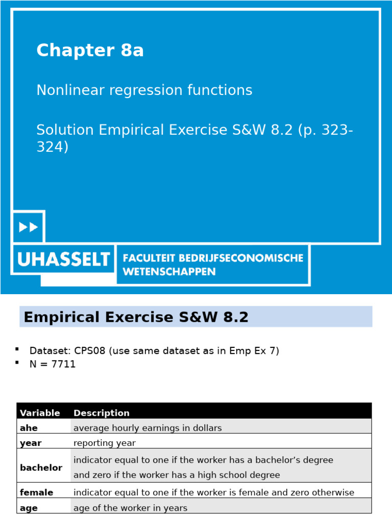 Emp Ex Chapter 8a Solution | PDF | Linear Regression | Dependent And Independent Variables