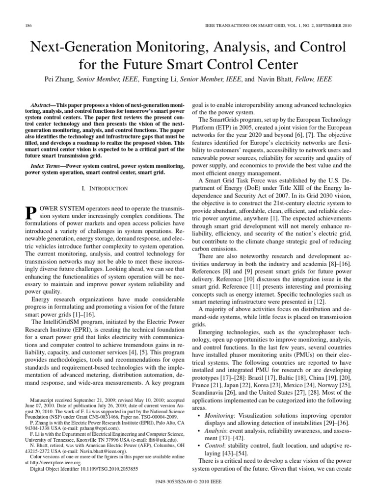 Future Smart Control Center Vision | PDF | Smart Grid | Electrical Grid