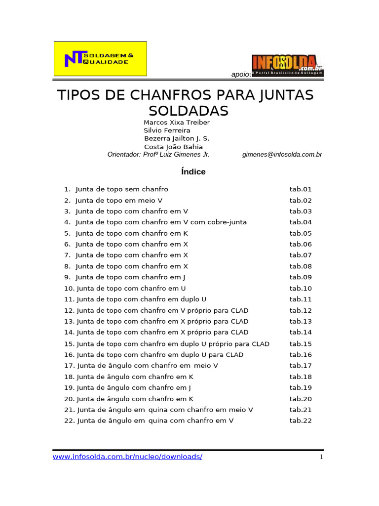 Tipos de Chanfro para Solda | PDF | Tecnologias sustentáveis | Gases