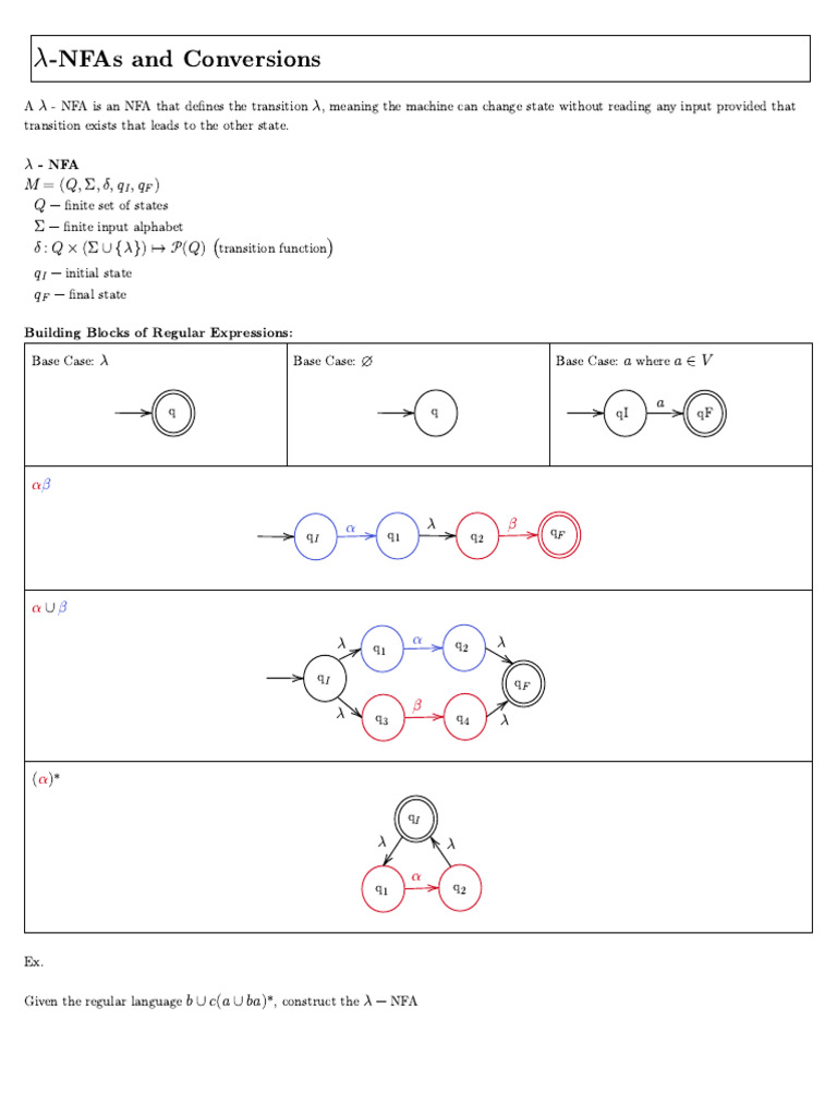 Lambda-NFAs and Conversions | PDF | Formalism (Deductive) | Theoretical Computer Science