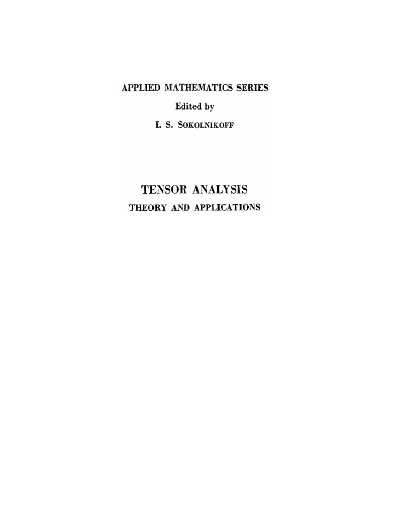 Sokolnikoff Tensor analysis | PDF