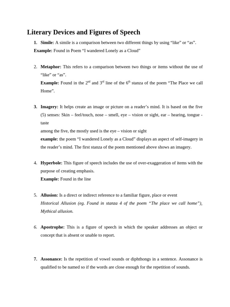 Literary Devices and Figures of Speech | PDF | Poetry | Irony