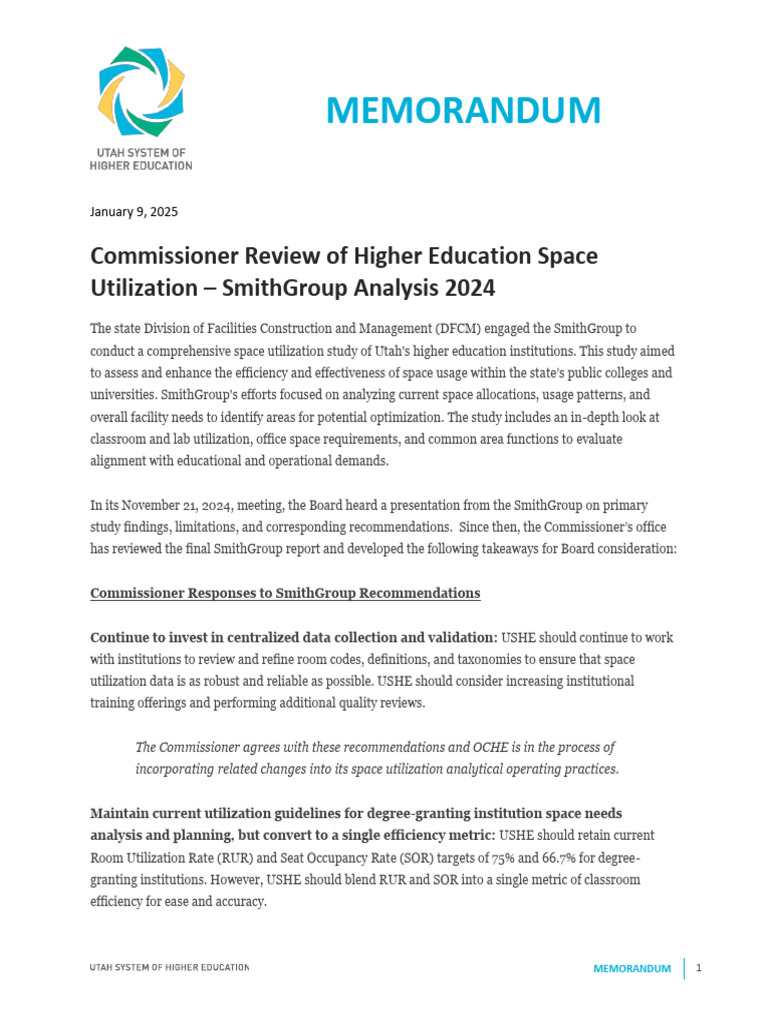 Higher Ed Space Utilization Analysis | PDF