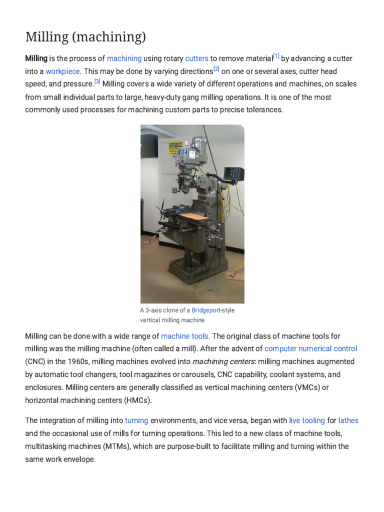 Milling Machining Pdf Tools Metalworking