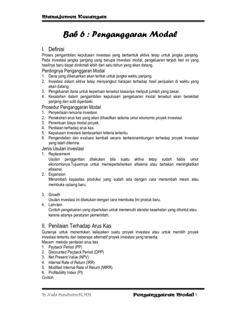 Penganggaran Modal | PDF