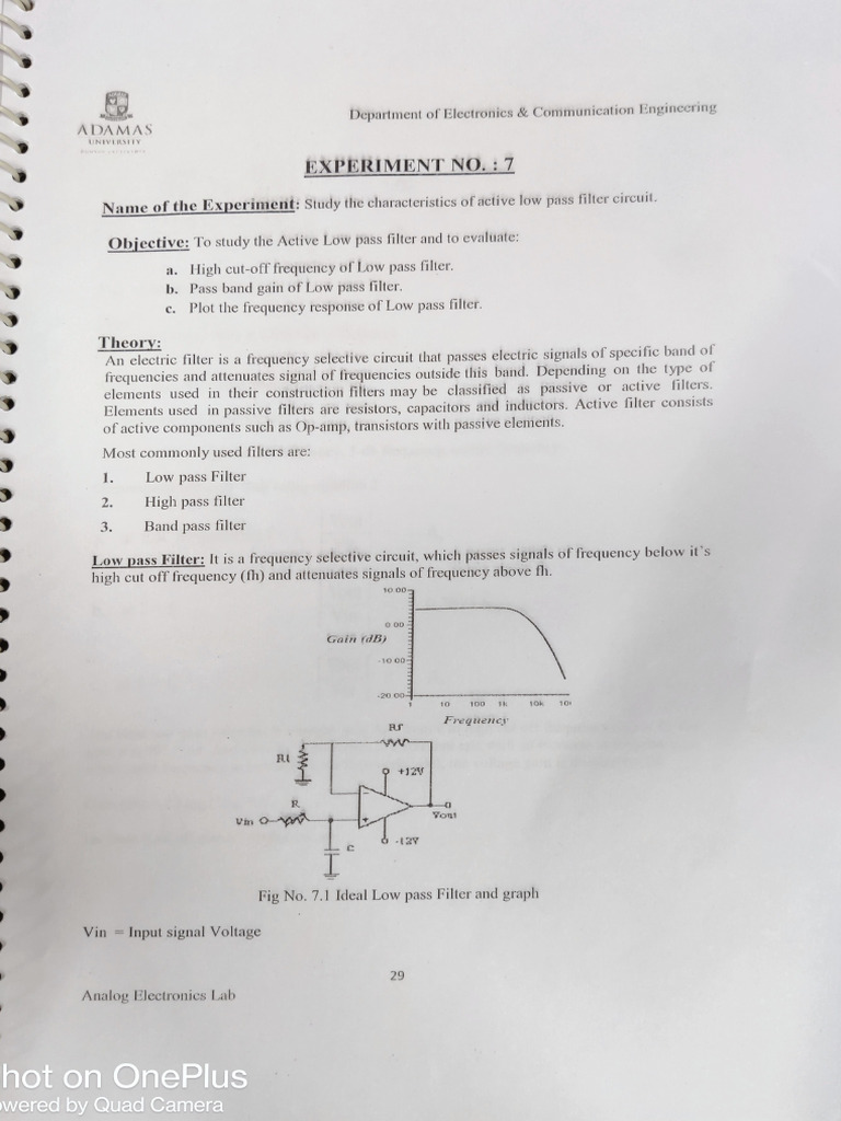 Experiment 7 OP-Amp | PDF