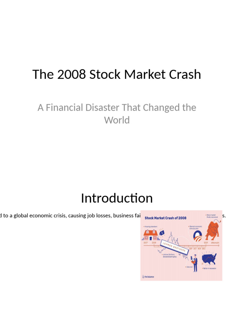 2008 Stock Market Crash Presentation With Images | PDF