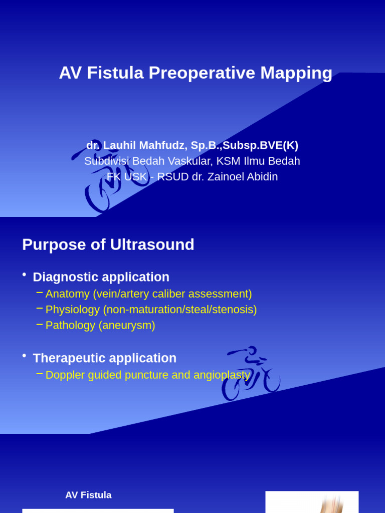 AV Fistula Preoperative Mapping | PDF | Vein | Arm