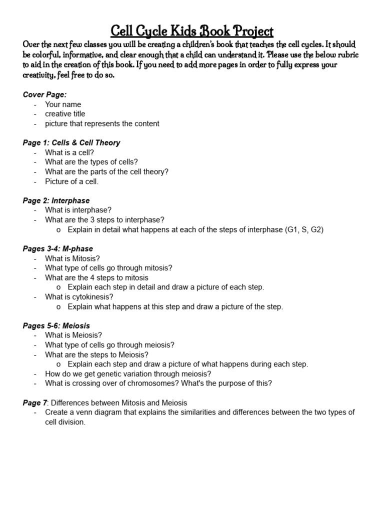 Kids' Guide to the Cell Cycle | PDF