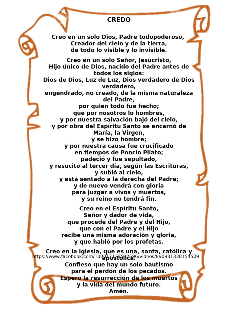 Credo Católico: Fe y Creencias Esenciales | PDF