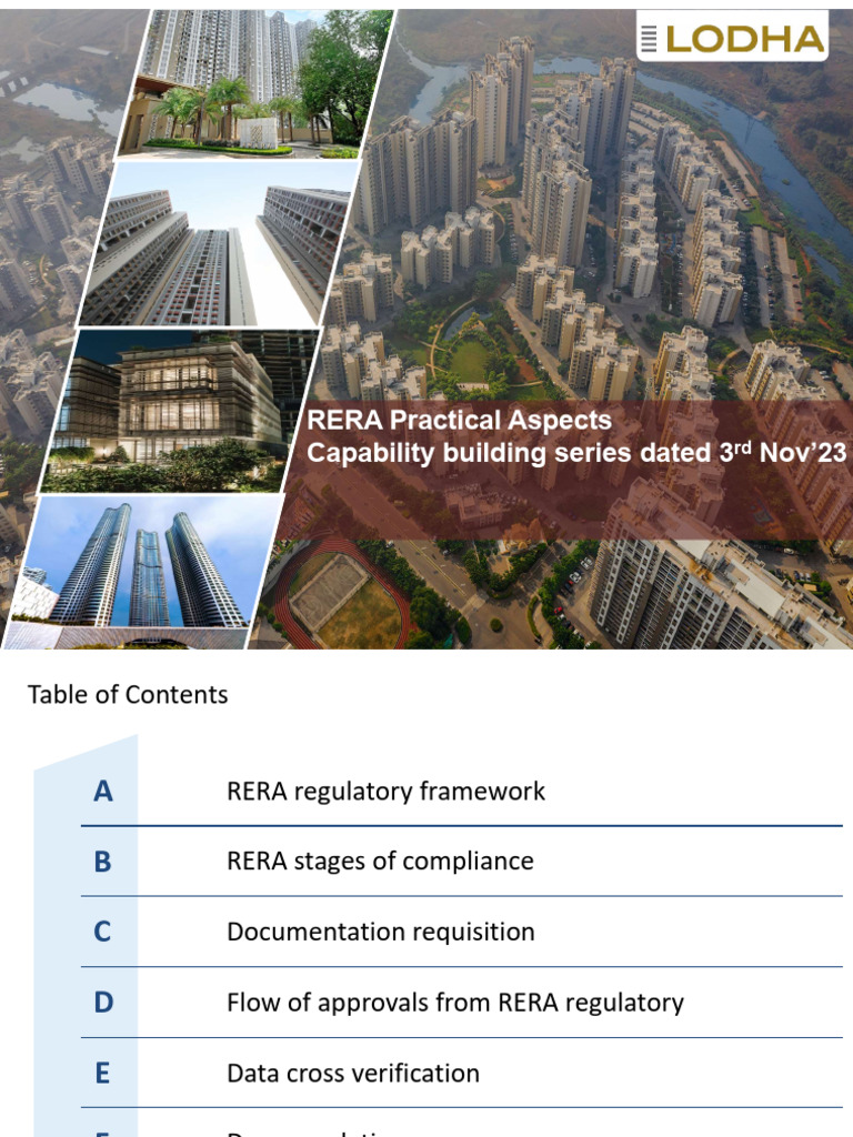 RERA Practical Aspects PPT 03rd Nov, 2023 | PDF