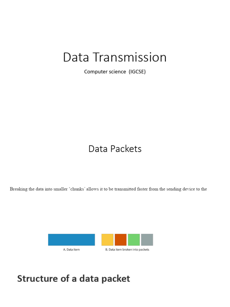 CS Data Transmission | PDF | Network Packet | Internet Protocols