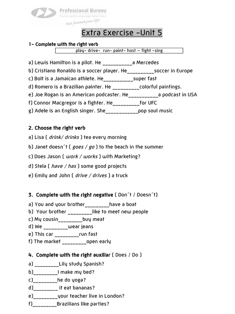 English Grammar Exercises | PDF
