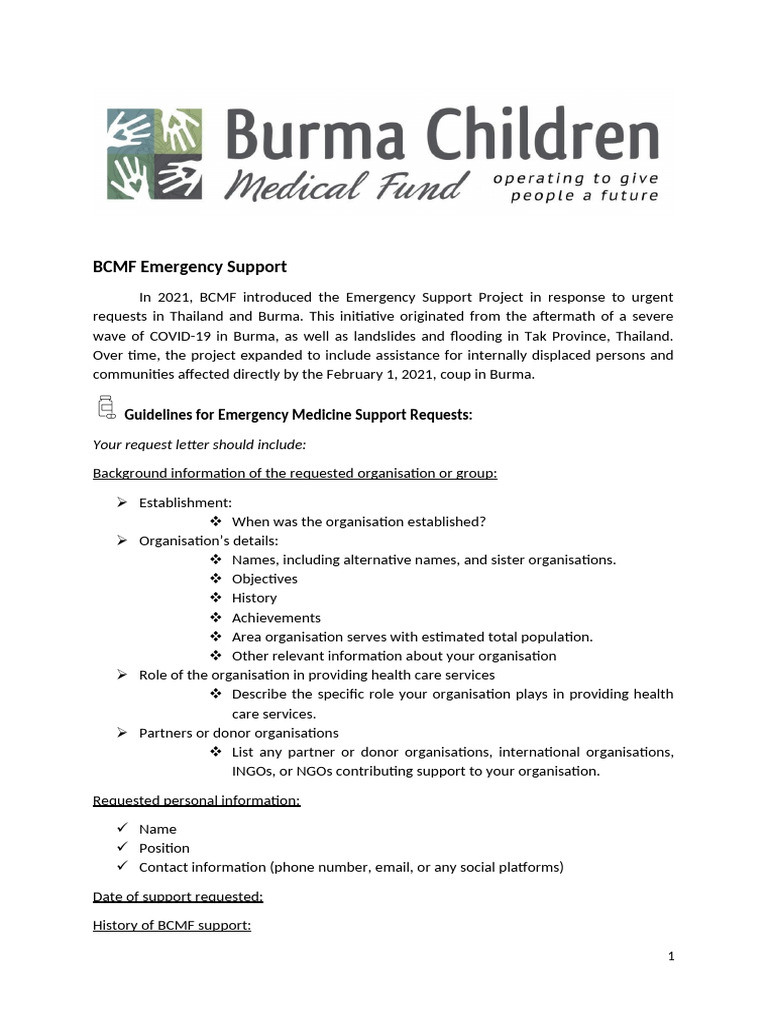 ENG Guidelines For Emergency Medicine Support Requests | PDF | Dose ...