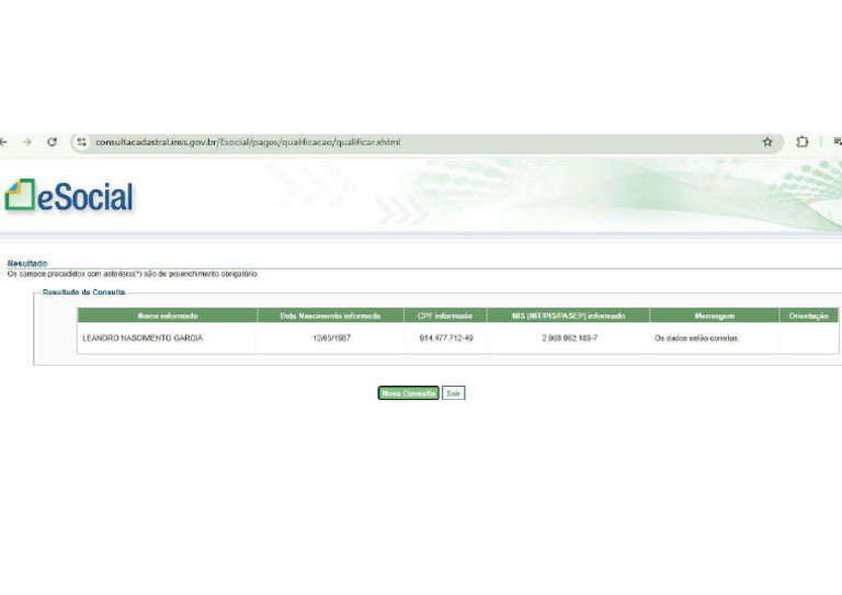 14 - Comprovante Cadastral Do E-Social | PDF