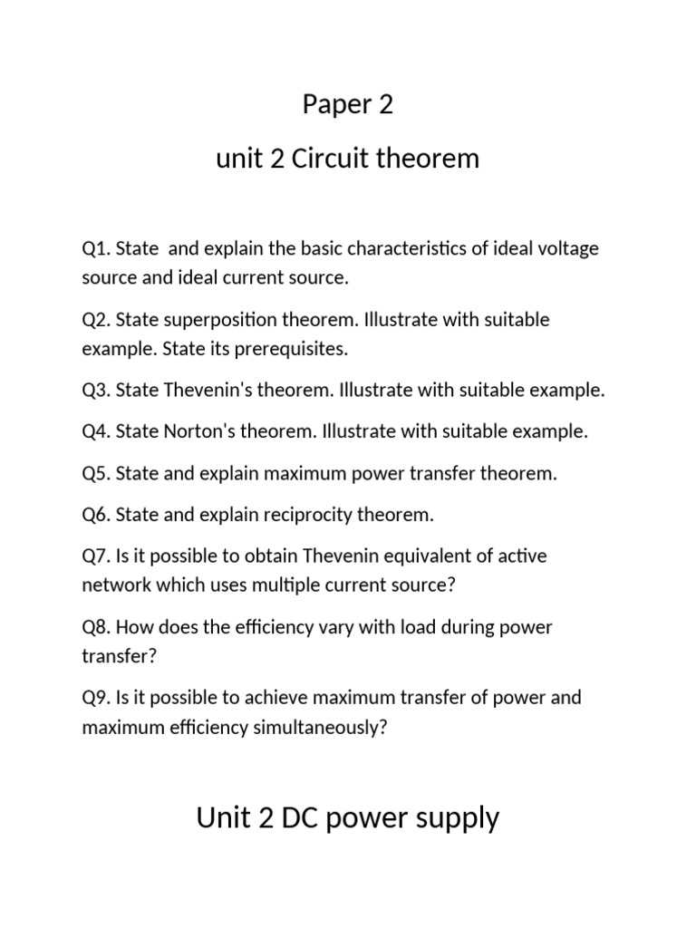 Circuit Theorems and DC Power Supply Concepts | PDF