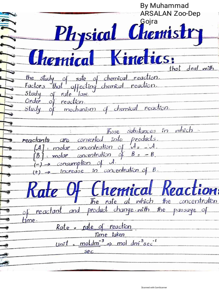 Physical Che. Handwritten Notes by M Arsalan Shafiq | PDF