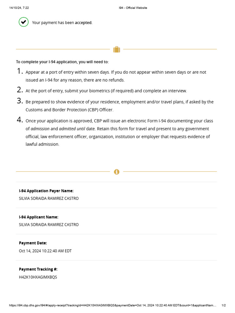 I94 - Official Website | PDF