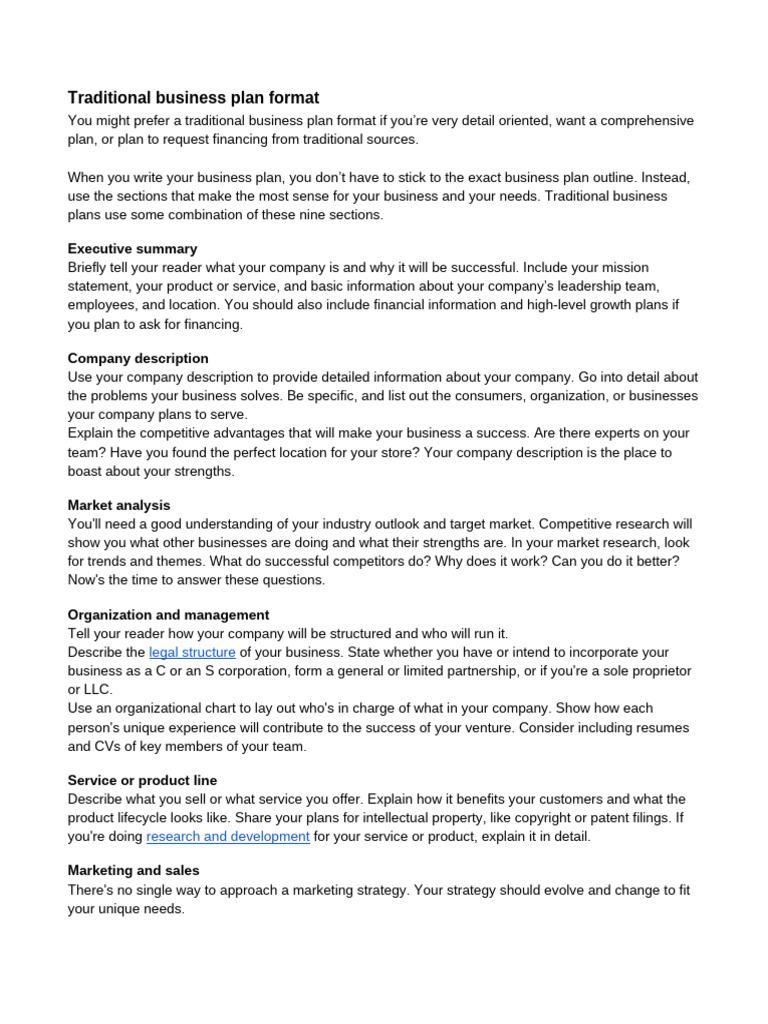 Business Plan Template - SBA | PDF | Marketing | Business