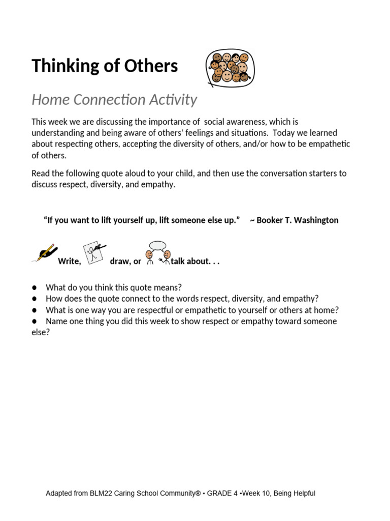 CSC-Thinking of Others - English | PDF