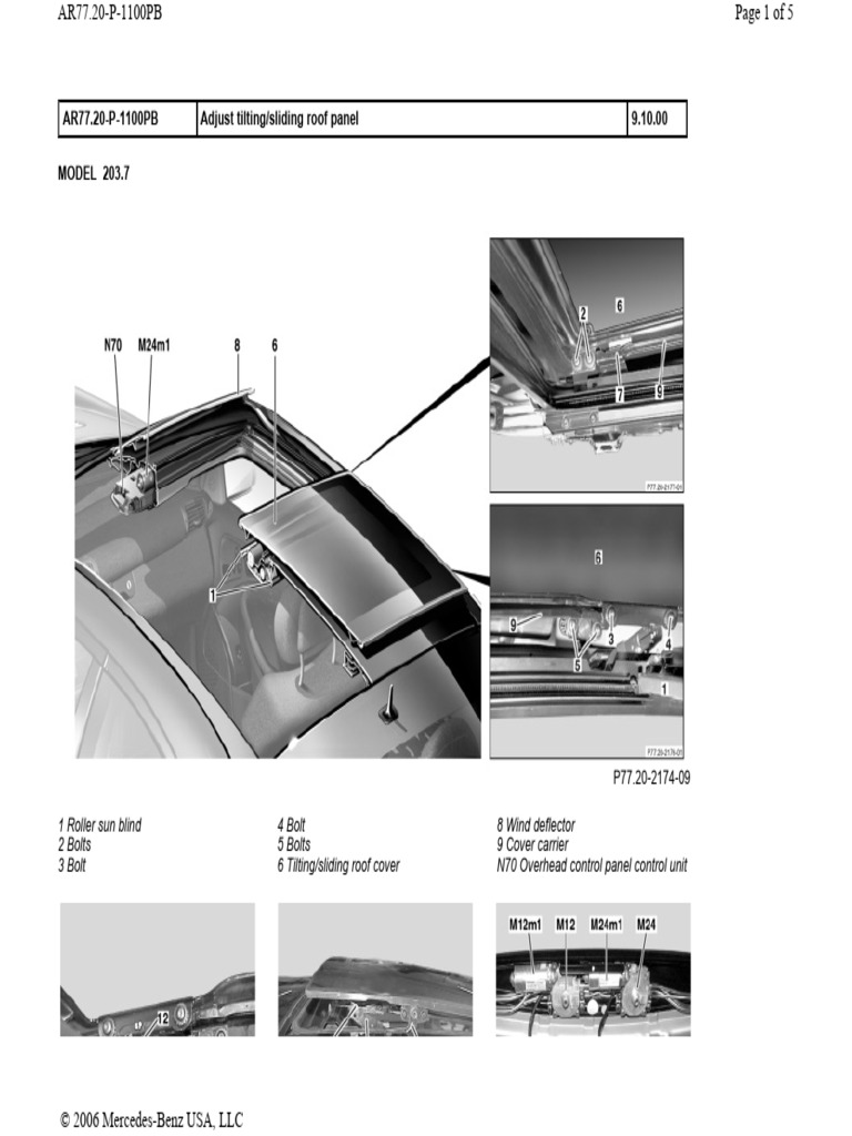 Adjust Sliding Roof Panel Pano AR77.20-1100PB | PDF | Screw | Car Body ...