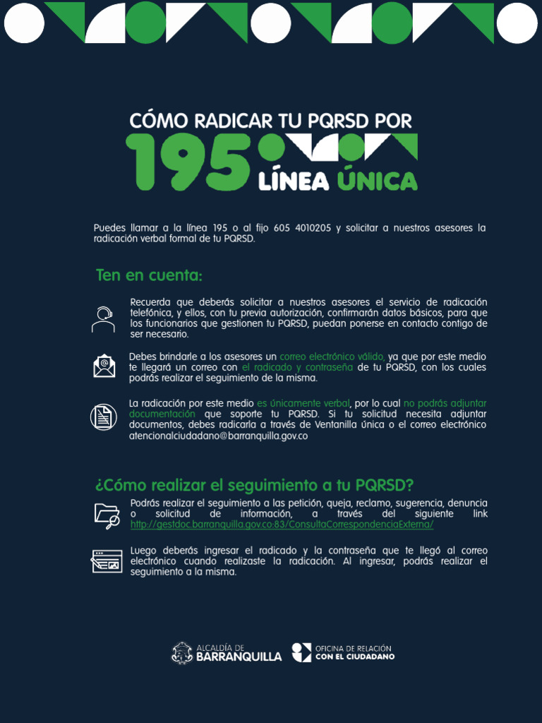 Instructivo PQRSD Linea 195 | PDF