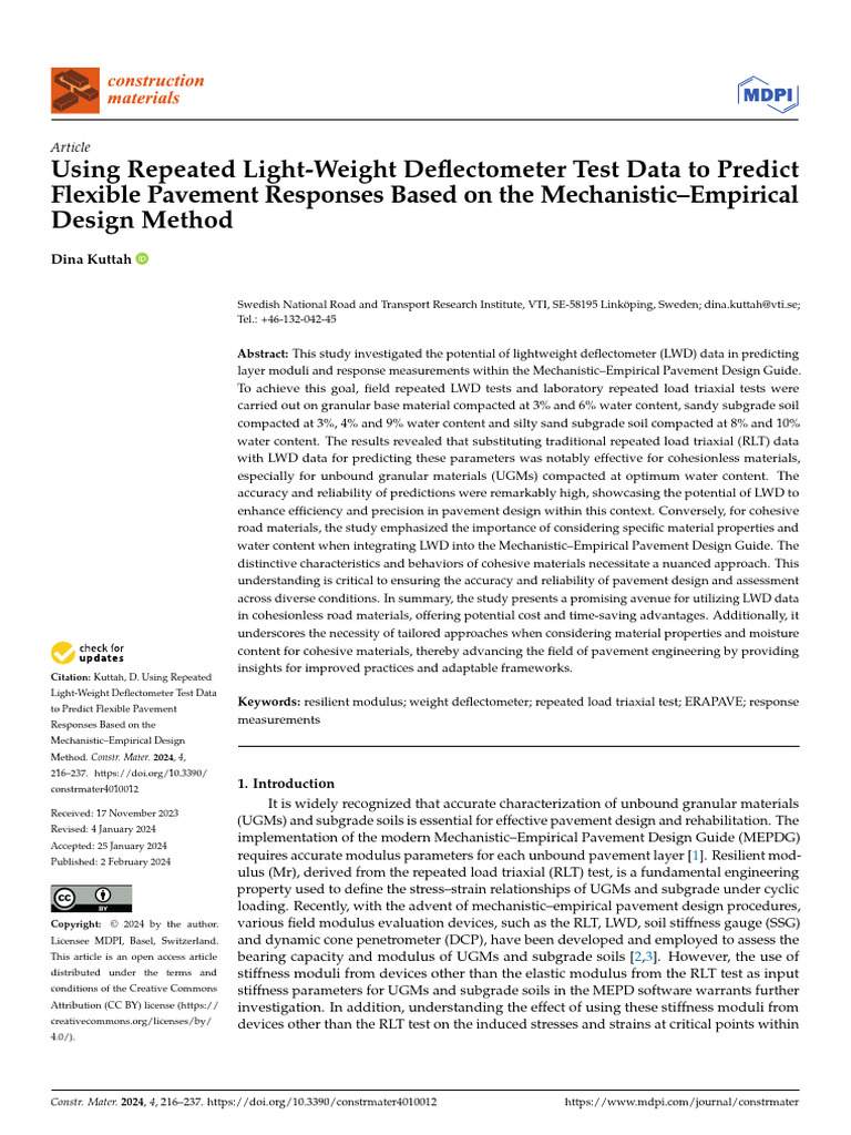 Using Repeated Light-Weight Deflectometer Test | PDF | Young's Modulus ...