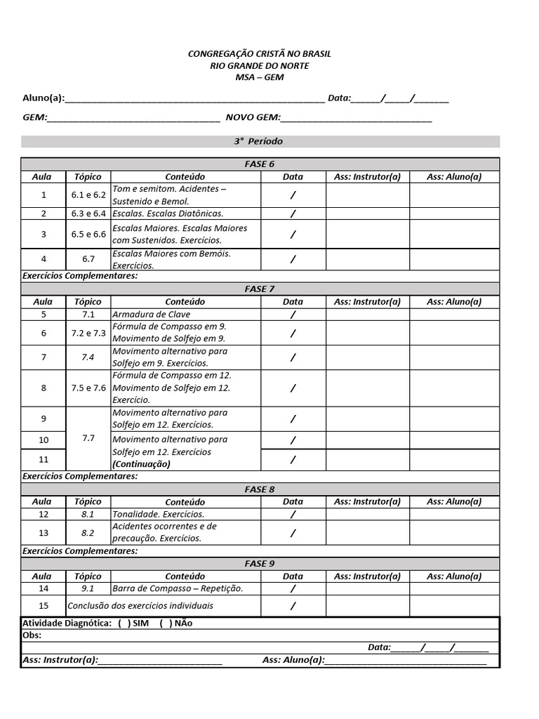 Ficha-MSA - 3º PERÍODO - v.2024 | PDF | Pitch (música) | Elementos da música
