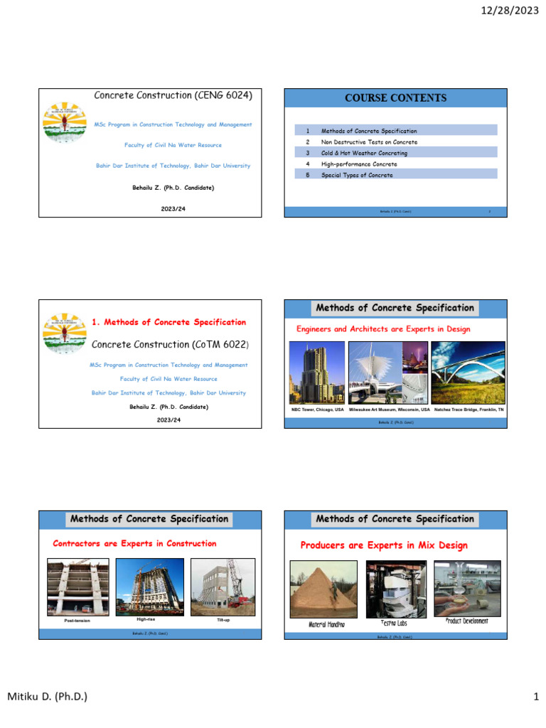 Methods of Specifying Concrete | PDF | Concrete | Specification ...