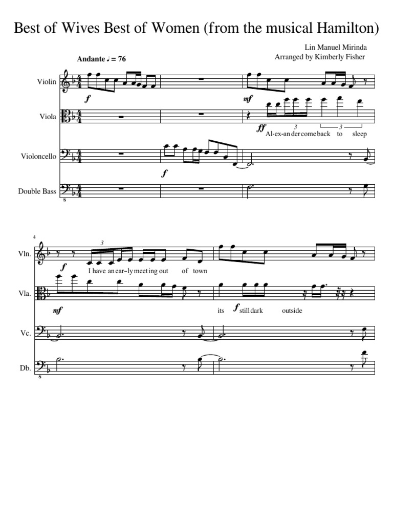 Best of Wives Best of Women From The Musical Hamilton | PDF | Friction ...