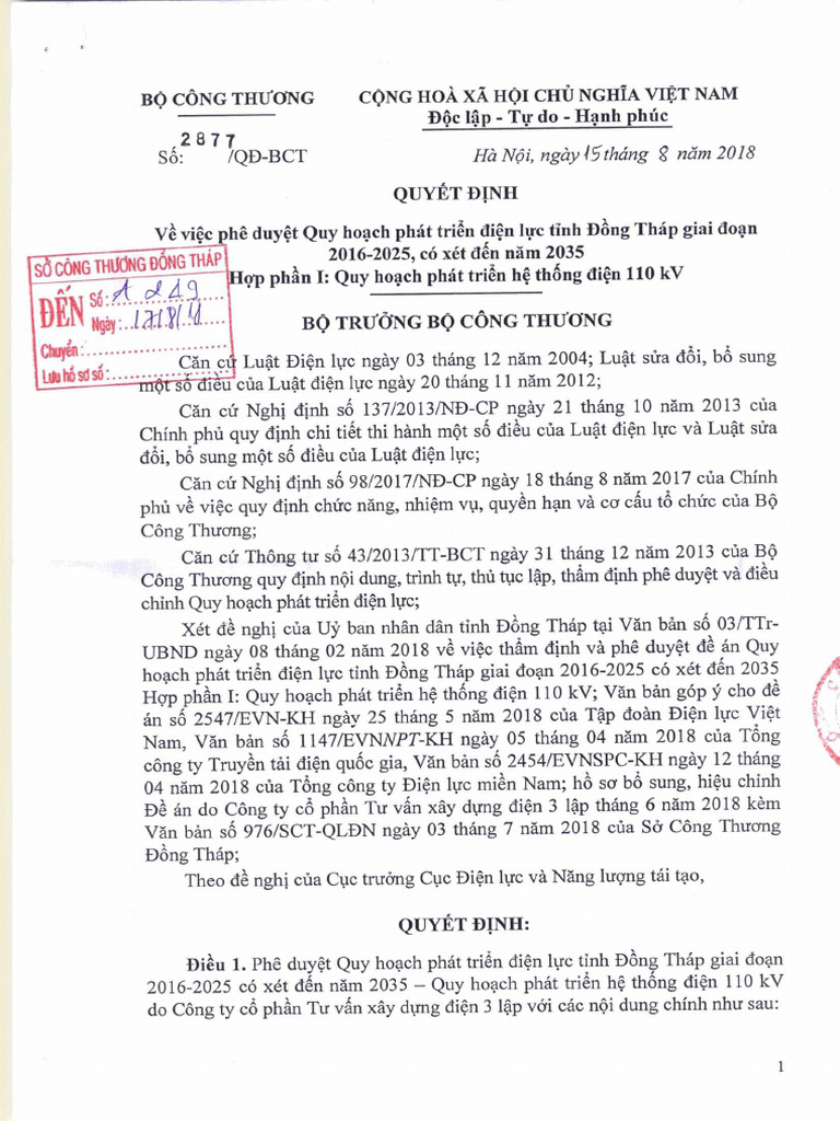 2877 - Quy Ho CH Dien Luc Hop Phan 1 | PDF