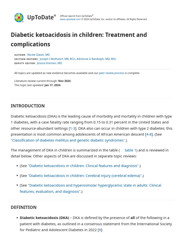Diabetic - Ketoacidosis - in - Children - Treatment - and ...