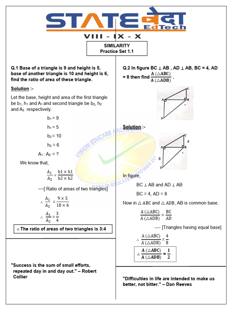 X Geometry Similarity Notes 15-02-2025-1 | PDF | Elementary Mathematics ...
