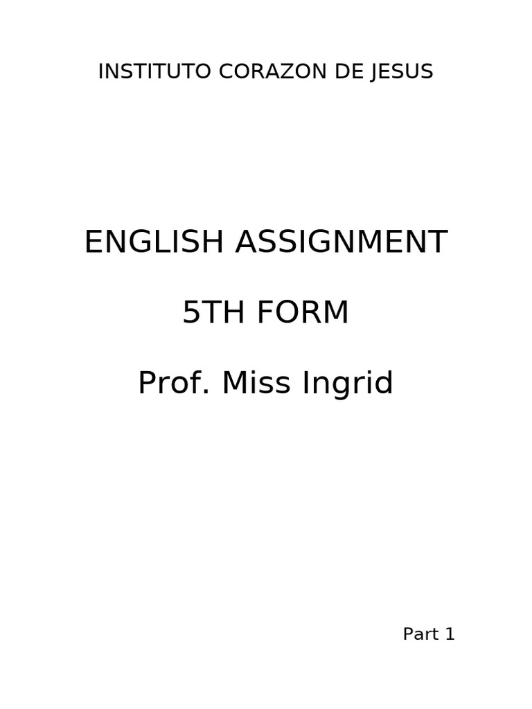 5th Form English Grammar Assignment | PDF