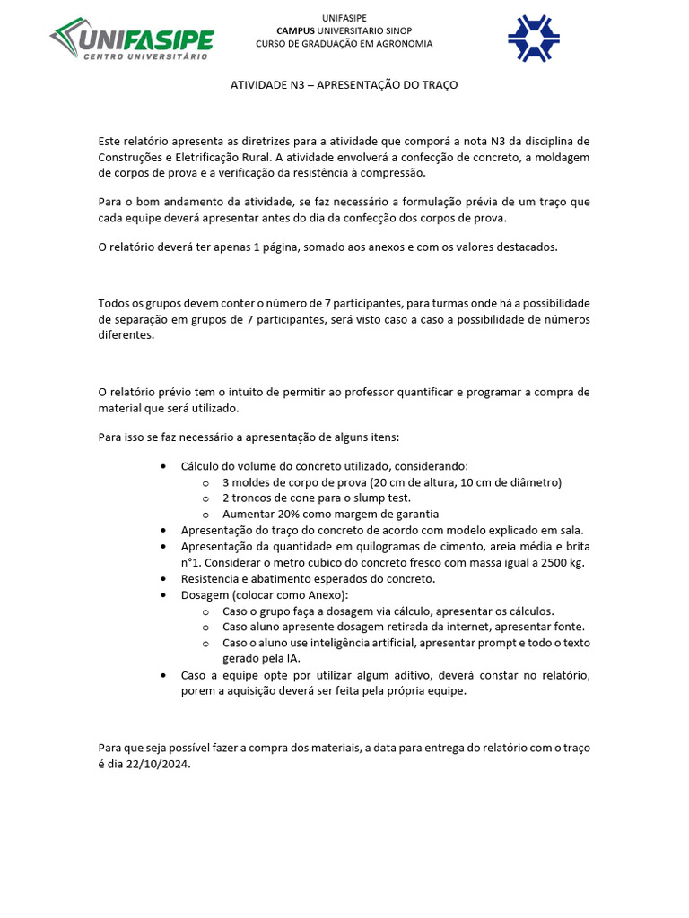 Agro Atividade concreto 2 | PDF