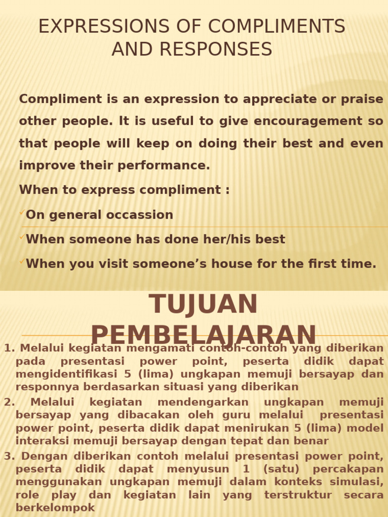 Compliments and Responses | PDF